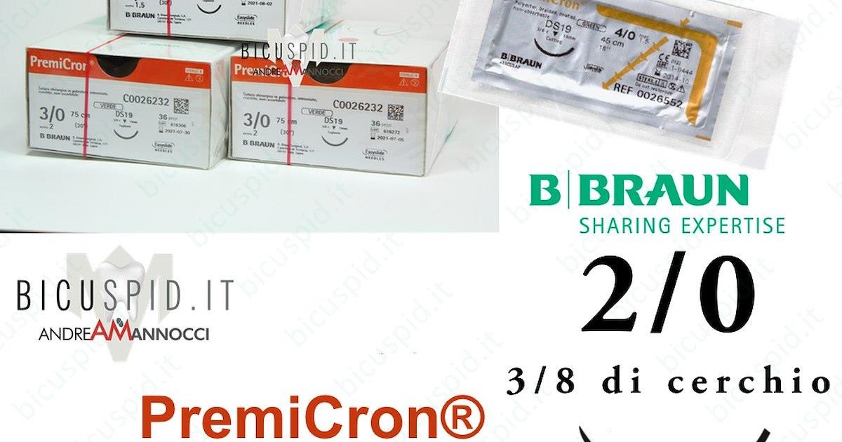 Premicron 2/0 - 3/8 di Cerchio - Suture chirurgiche intrecciate non ...