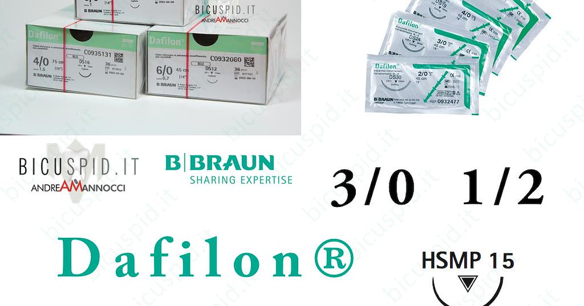 Dafilon 3/0 - 1/2 Cerchio HSMP15 Dorso Tagliente con micro punta di ...