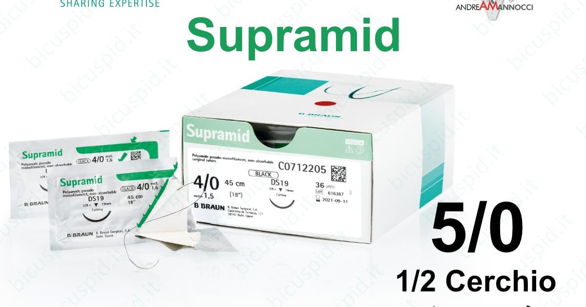 Supramid 5/0 - 1/2 Cerchio - Suture Chirurgiche non Assorbibili Pseudo ...