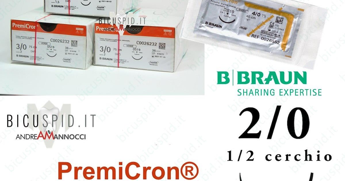 Premicron 2/0 - 1/2 Cerchio - Suture Chirurgiche Intrecciate non ...